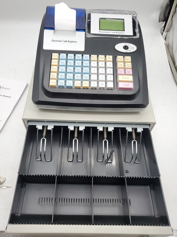 SNKOURIN Cash Register,Electronic Pos System Cash Register with 48 Keys ...