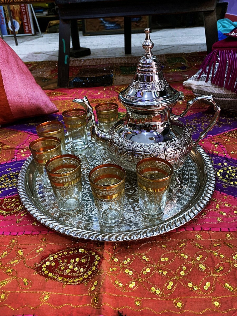 Silver Moroccan Tea Glasses Luxury Silver Tea Gift Set | Moroccan Tea