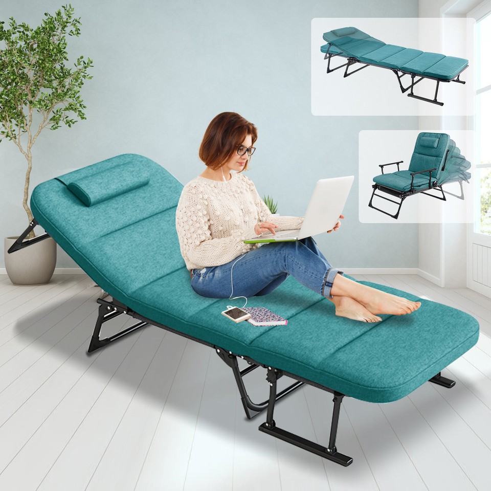 Adults Folding Sleeping Cot Guest Bed Heavy Duty Portable Cots Camping ...