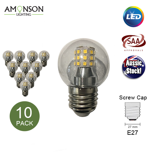 Amonson Lighting NEW 3W LED COB Bulb E27 Screw Globe 240V G45 4000K ...