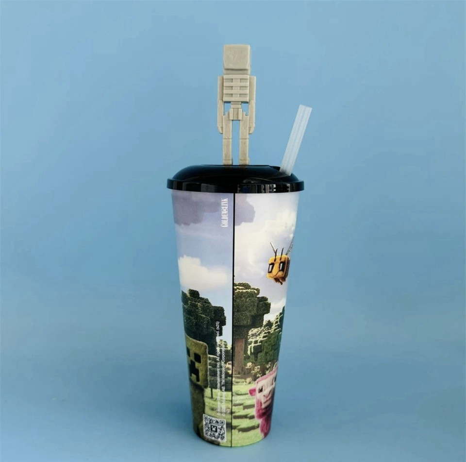Minecraft Movie Cinema Cups Merch Skeleton Wiht Straw | eBay UK