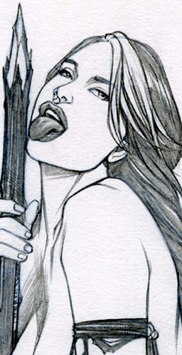 8,5x11" SAVAGE ROGUE SK#3390 ORIGINAL PINUP GIRL ART by ALEX MIRANDA | eBay