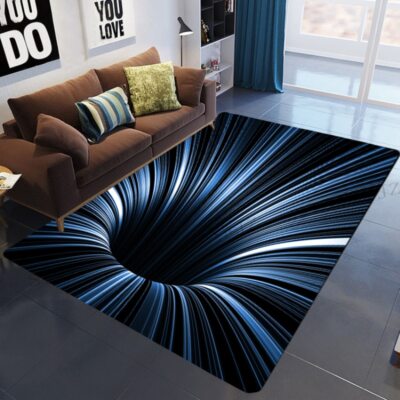 3D Effect Vortex OpticalI Illusion Floor Rug Geometric Non-slip ...