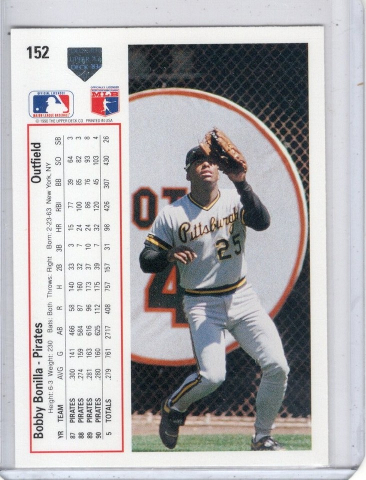 1991 Upper Deck Bobby Bonilla #152 Pittsburgh Pirates Baseball Card | eBay