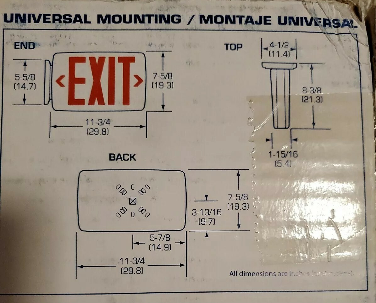 Lithonia Lighting LED Exit Sign LQM S W 3 R 120/277 M6 64a for sale ...