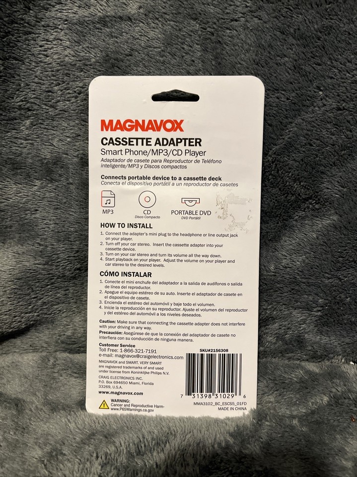 Magnavox Cassette Adapter - Smart Phone/MP3/CD Player to 3.5mm Adapter ...