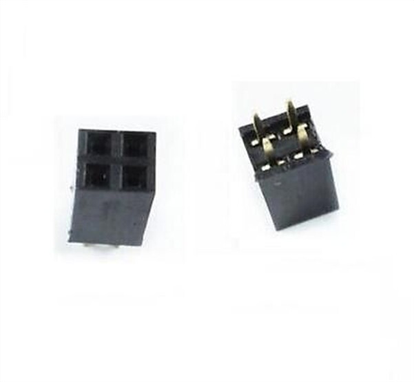 100Pcs 2X2 Pin 4P 2.54MM Double Row Female Straight Header Pin Strip ...