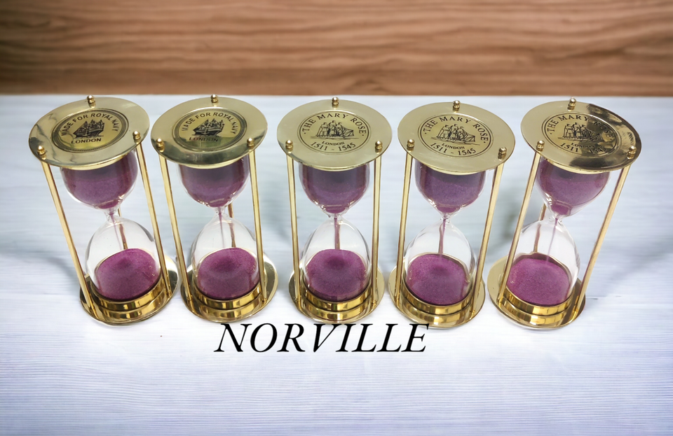 Antique Brass Sand Timer Vintage Hourglass Timer Clock Desk Table ...