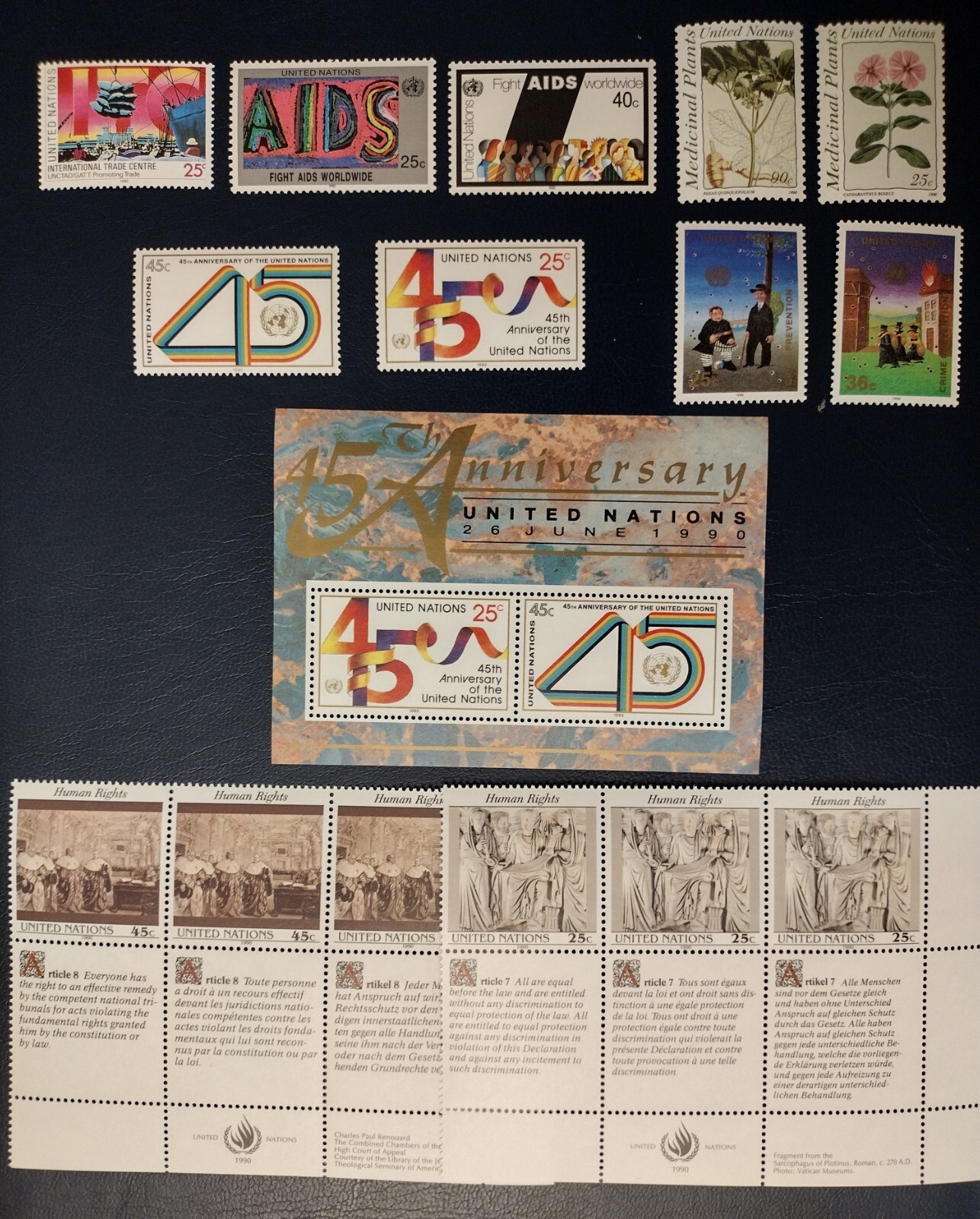 UN NY 1990 United Nations Scott 572-583 Complete MNH Year Set * Free ...