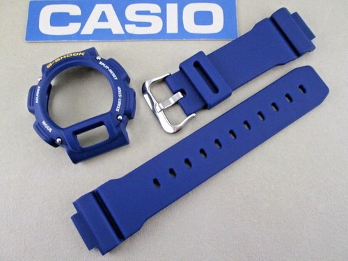Casio G-Shock DW-9052 navy blue watch band & bezel + studs fits DW-9050 ...