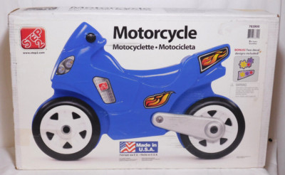 New Step 2 Blue Motorcycle Toddler Ride On Toy In & Outdoor Vintage USA ...