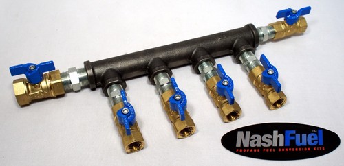 Propane Natural Gas Manifold Ball Valve Lock Off Low Pressure 3/4" 1/2 ...