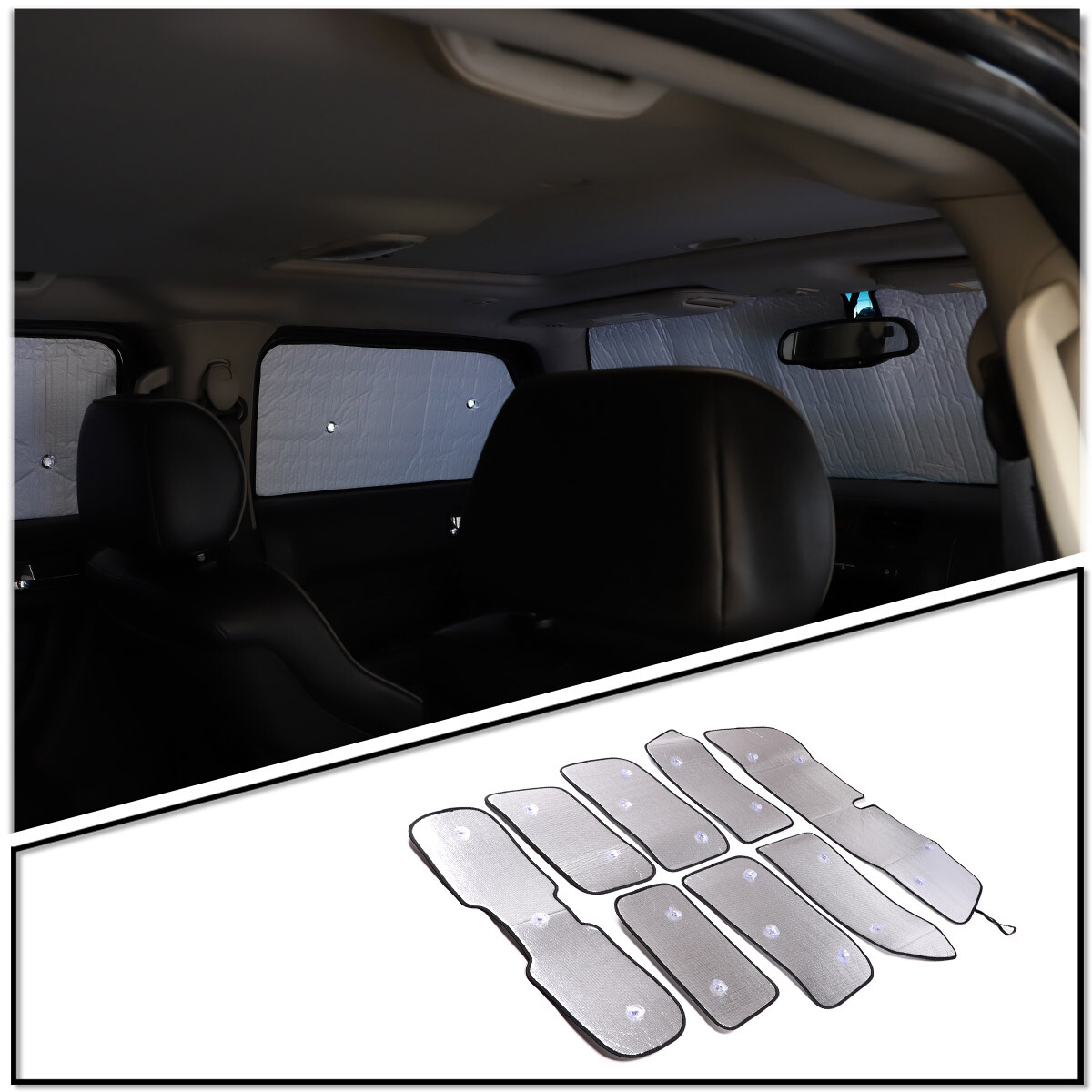 Full Window Sun Shade Set Interior UV Protection Custom Fit For Hummer ...