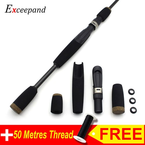 Black EVA Spinning Fishing Rod Handle Grips Split Parts for DIY Rod ...