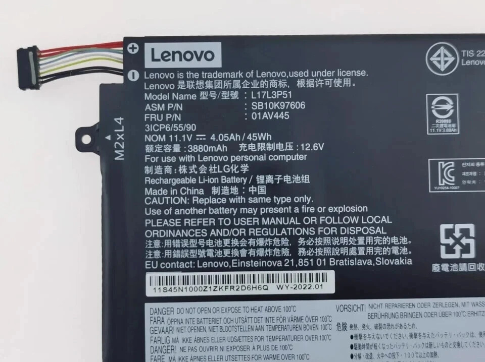Genuine OEM 01AV463 45Wh Battery for Lenovo ThinkPad L580, L590 Series ...