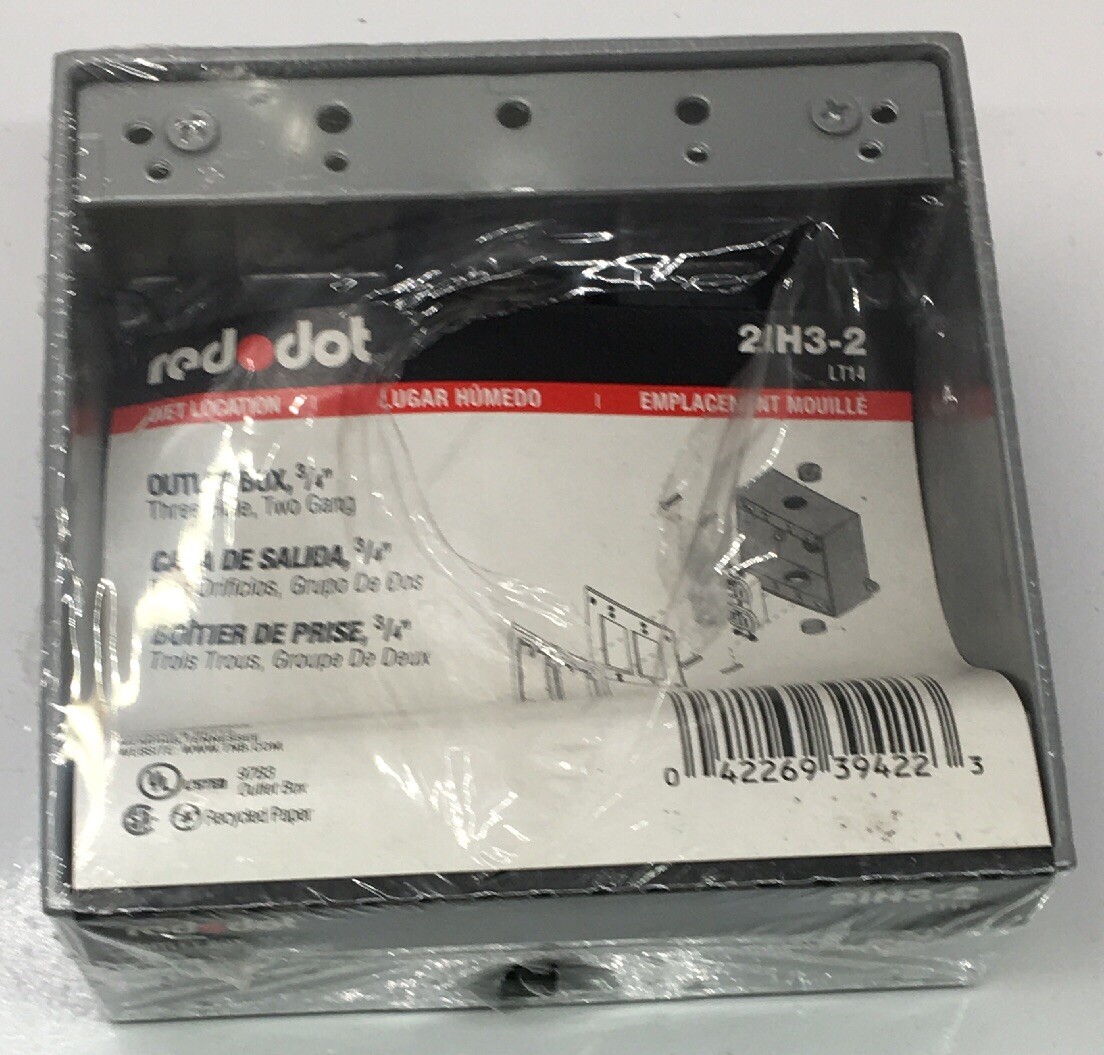 2IH3-2 R-DOT INCOMPLETE 3/4-INCH THREE-OUTLET TWO GANG RAINTIGHT DEVICE ...