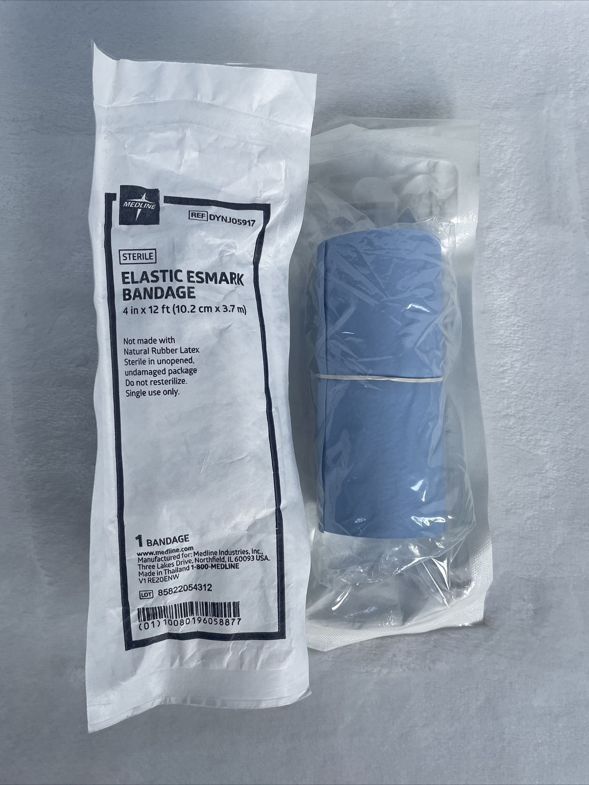 Lot of 5 Medline Elastic Esmark Elastic Bandage Sterile Blue 4" x 12 ...