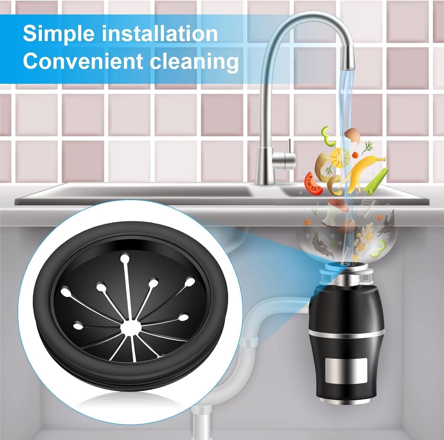 1Pc Removable Quiet Environmentally Friendly Rubber Garbage Disposal ...