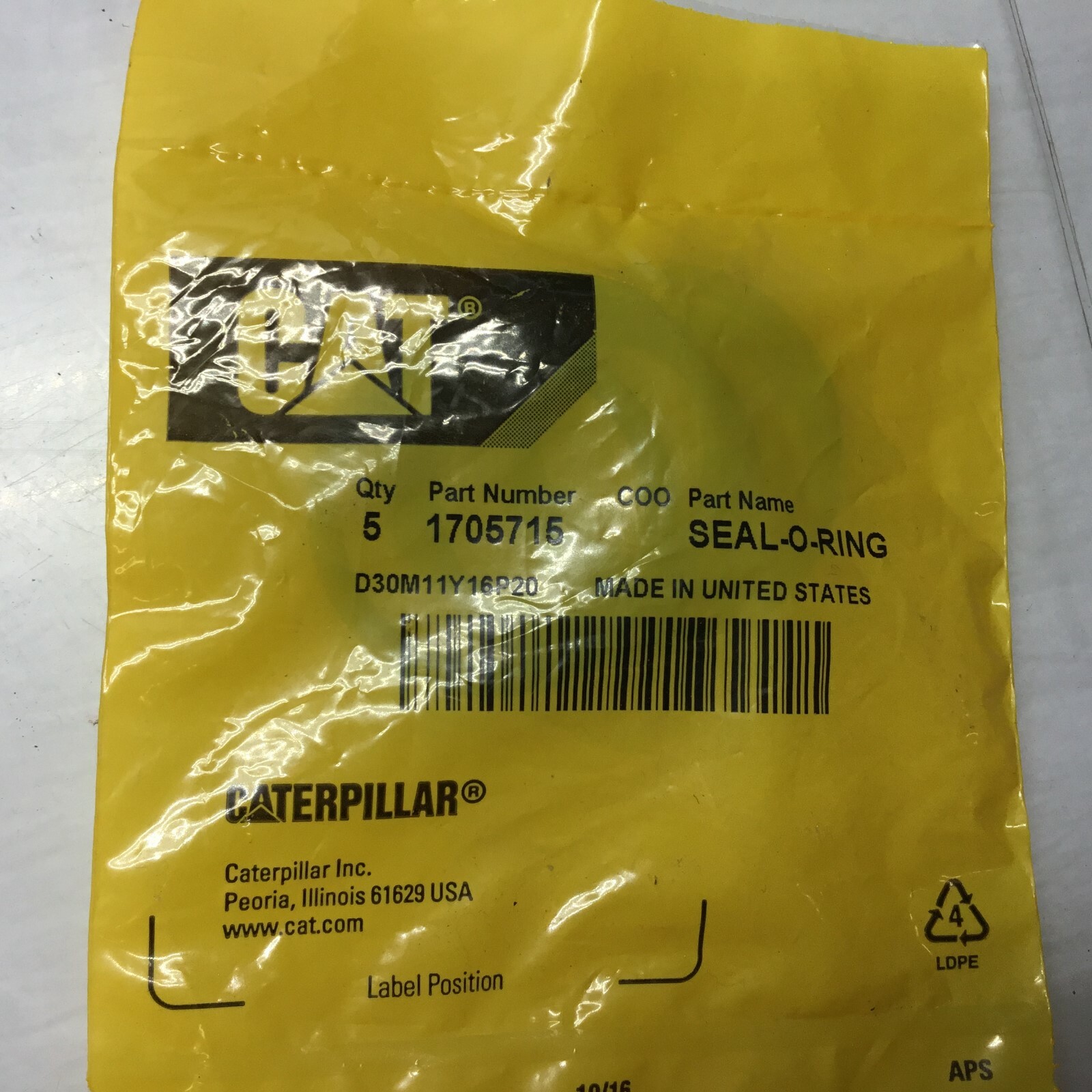 CATERPILLAR ORING SEAL 170-5715 CAT 1705715 (Bag of 5) for sale online ...