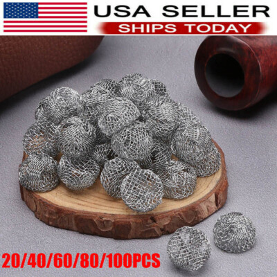 USA Smoking Pipe Metal Filter Screen Steel Ball Filters Mesh 20/40/60 ...