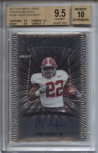 2011 Leaf Draft TD Kings Mark Ingram RC Autograph SP # 17/50 BGS 9.5 ...
