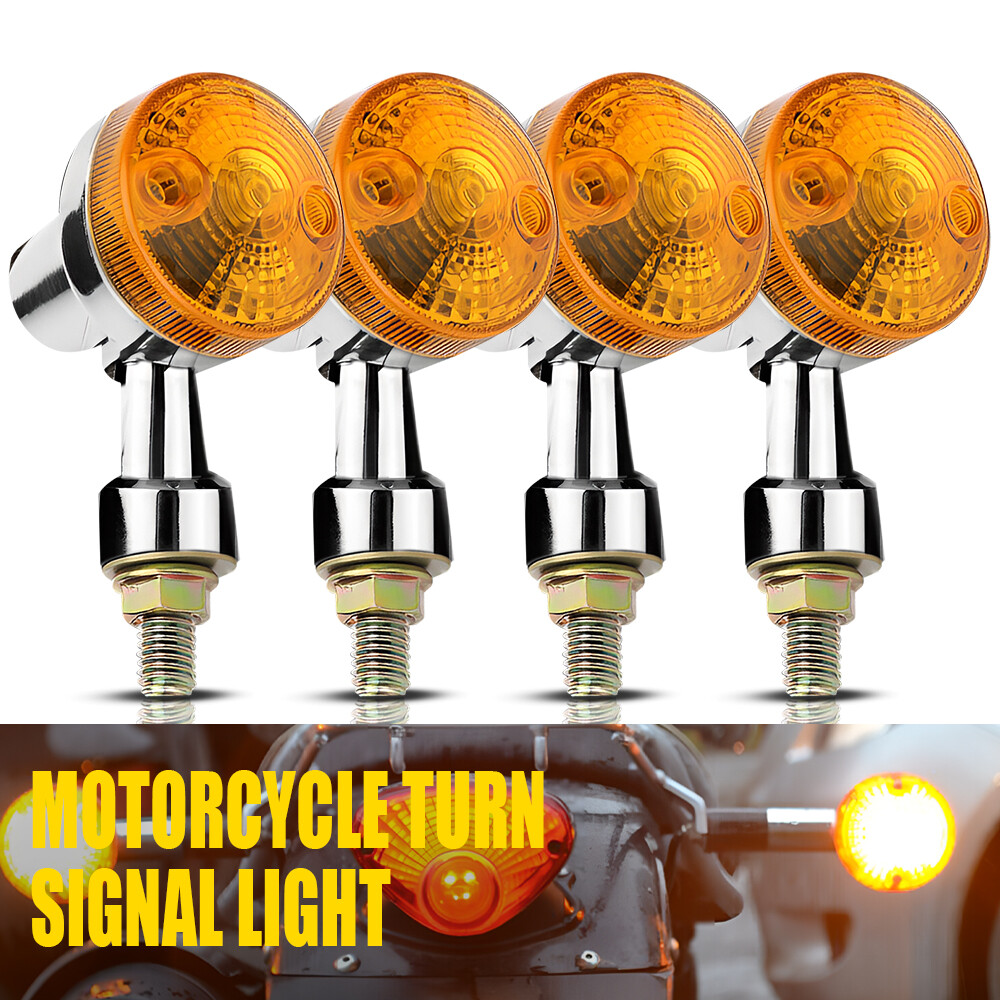 4PCS Amber Indicators Turn-Signal Driving Motorcycle Blinker Lamps 12 ...