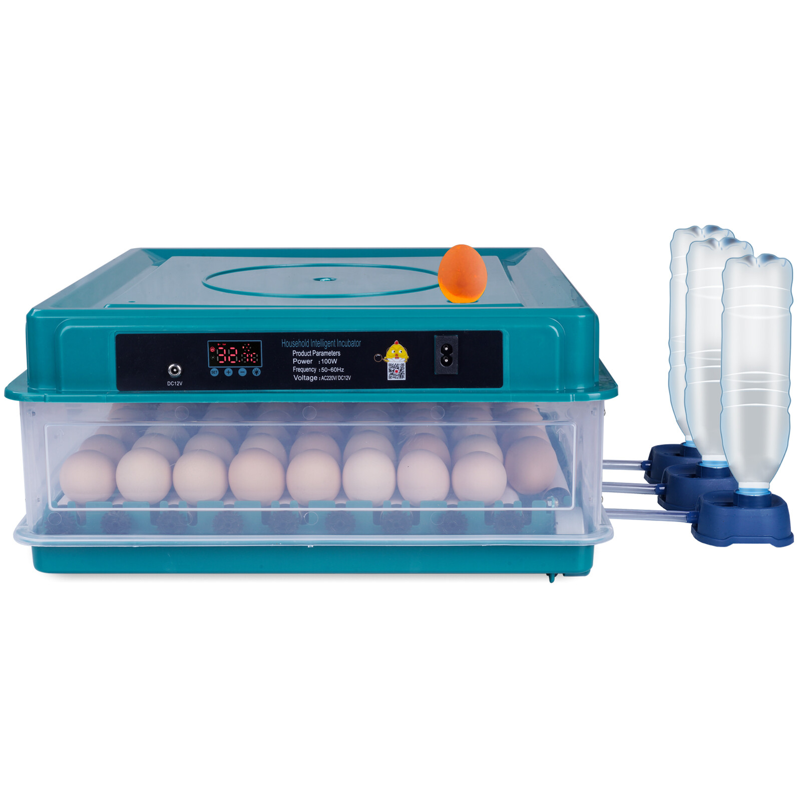 48/64 Egg Incubator Fully Automatic Digital Led Turning Chicken Eggs ...