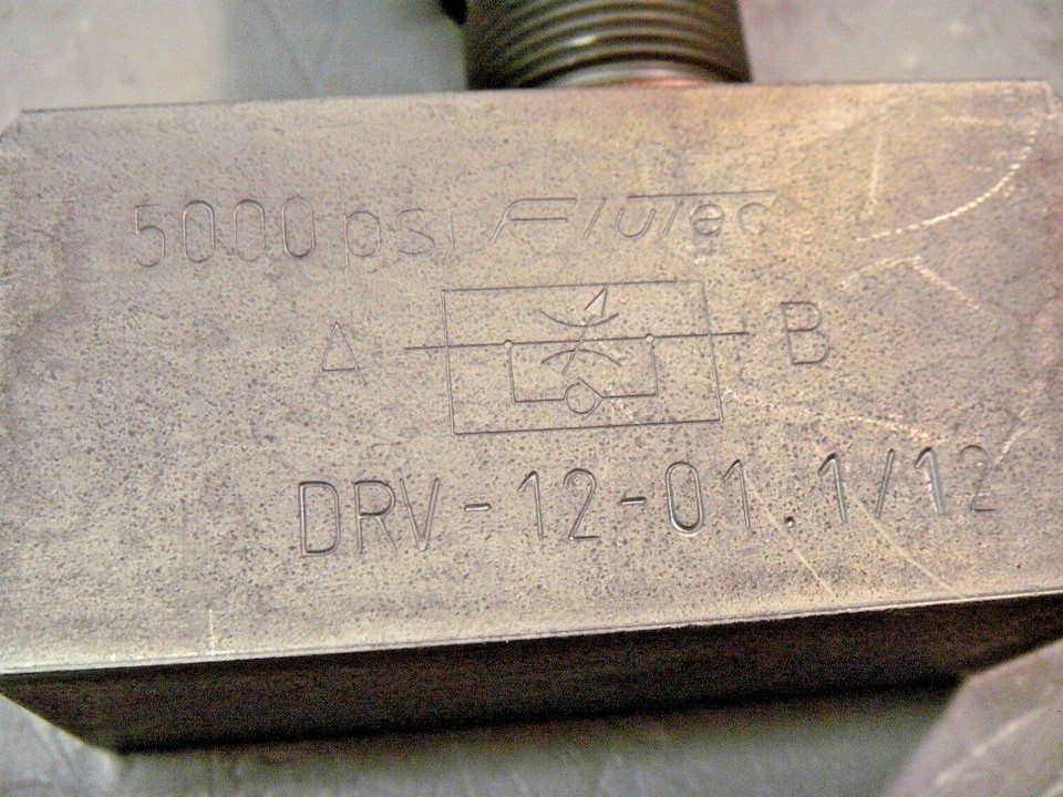 Flutec Hydac DRV-12-01.1/12 Hydraulic 1/2-16 ORB Flow Control Needle ...