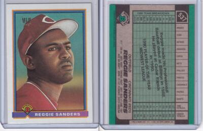 1991 Bowman Baseball Card # 537 Reggie Sanders Rookie Reds NM | eBay