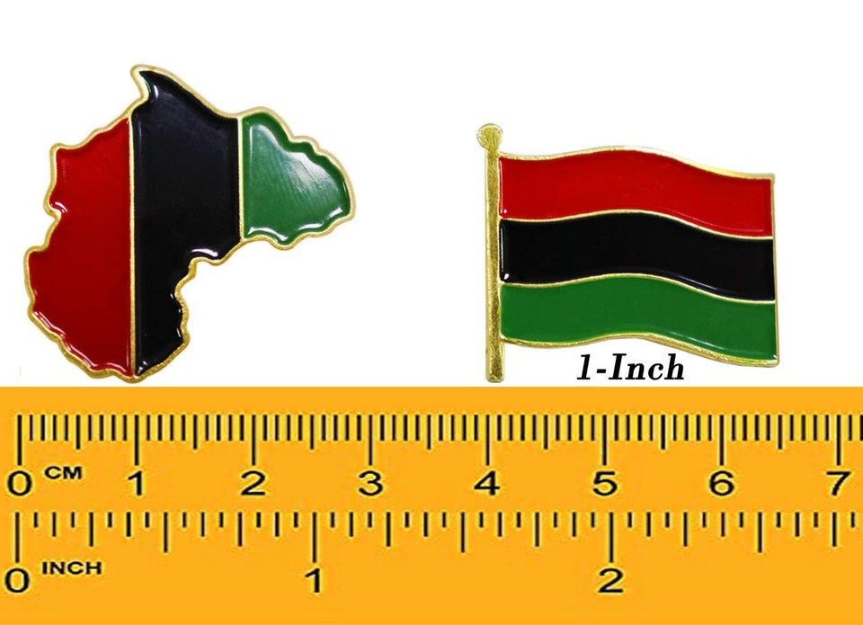6Pack Pan-African American Lapel Pins Waving Flag Afro American Map ...