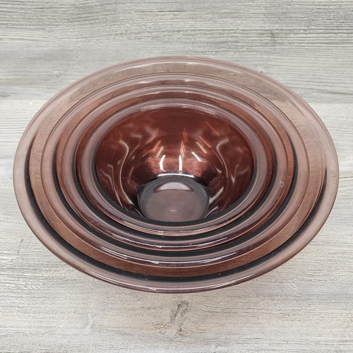 PYREX Cranberry 4 Mixing Nesting Bowls Set 322 323 325 326 4L 2.5L 1.5L ...