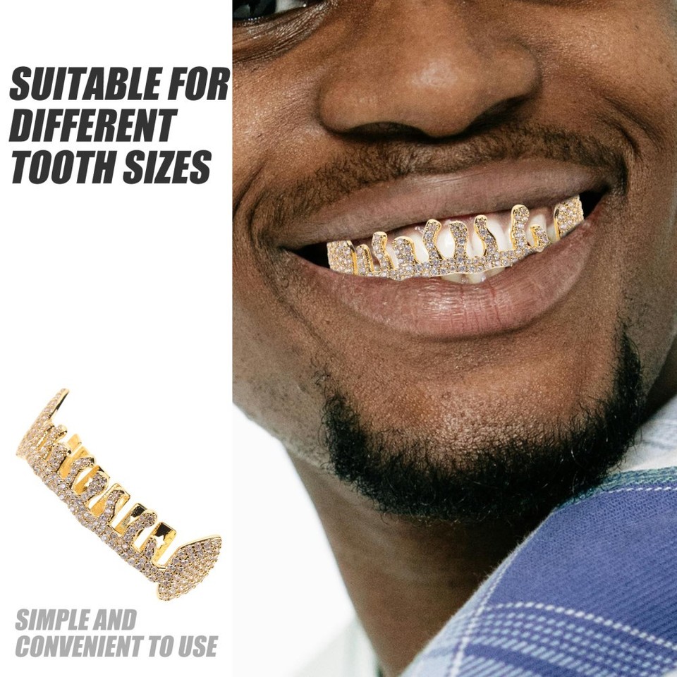 Fake Teeth Mouth Grills Front Tooth Crown Gold Punk Custom | eBay Australia