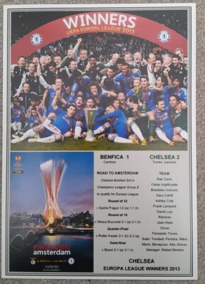 Chelsea 2013 Europa League Winners A4 Print | eBay UK