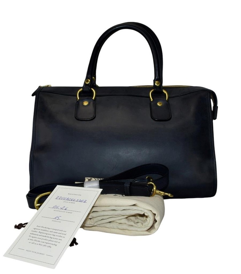 NWT $1795 Ghurka Italian-Made No. 66 ROVER Bag Dark Blue Leather Doctor ...