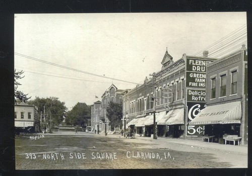 REAL PHOTO CLARINDA IOWA DOWNTOWN STREET SCENE POSTCARD COPY STORES | eBay