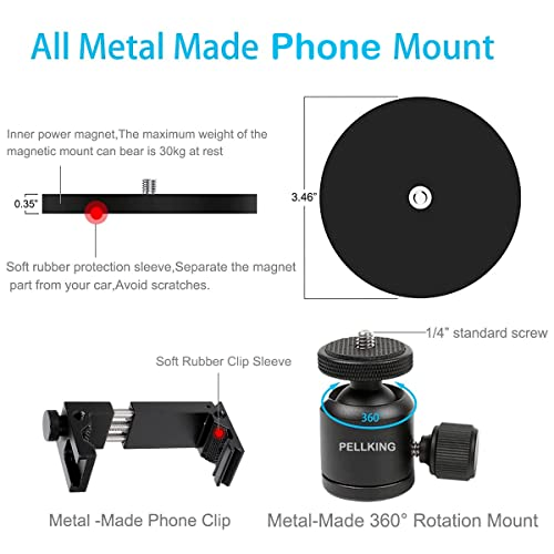 Pellking Magnet Car Mount for Phone,Heavy-Duty Metal Powerful Magnetic ...