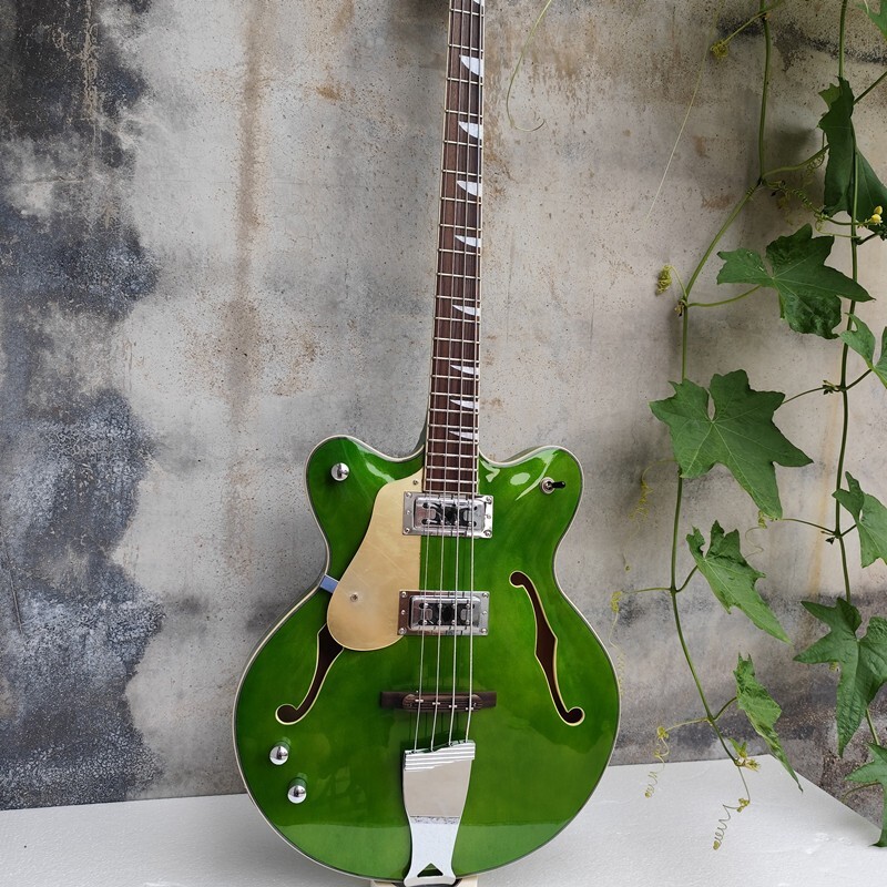 Left-Handed Green Electric Bass 4 string Rosewood Fingerboard Maple ...
