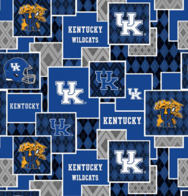 NCAA University of Kentucky Argyle Boxes 1371 Quilting Cotton Fabric by ...