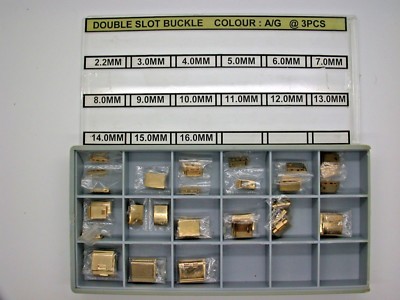 Two Large Assortments of Double Slot Buckles Gold & Silver Tone Watch ...