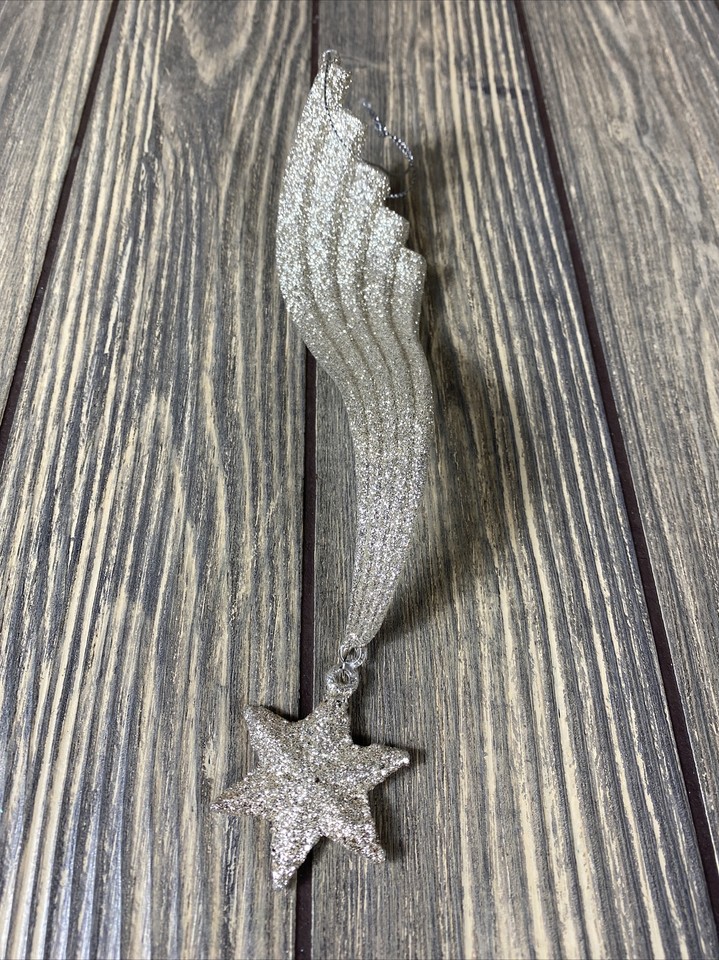 Sparkle Sparkly Wing With Star Dangle Christmas Tree Ornament 8.5” | eBay