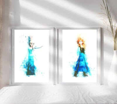 FROZEN ARNA & ELSA A4 Print,gift for her,Disney,Nursery Art,Mothers ...