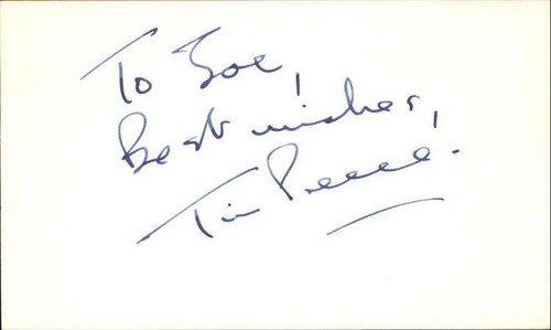 Tim Preece Actor Dr. Who Signed 3" x 5" Index Card | eBay UK