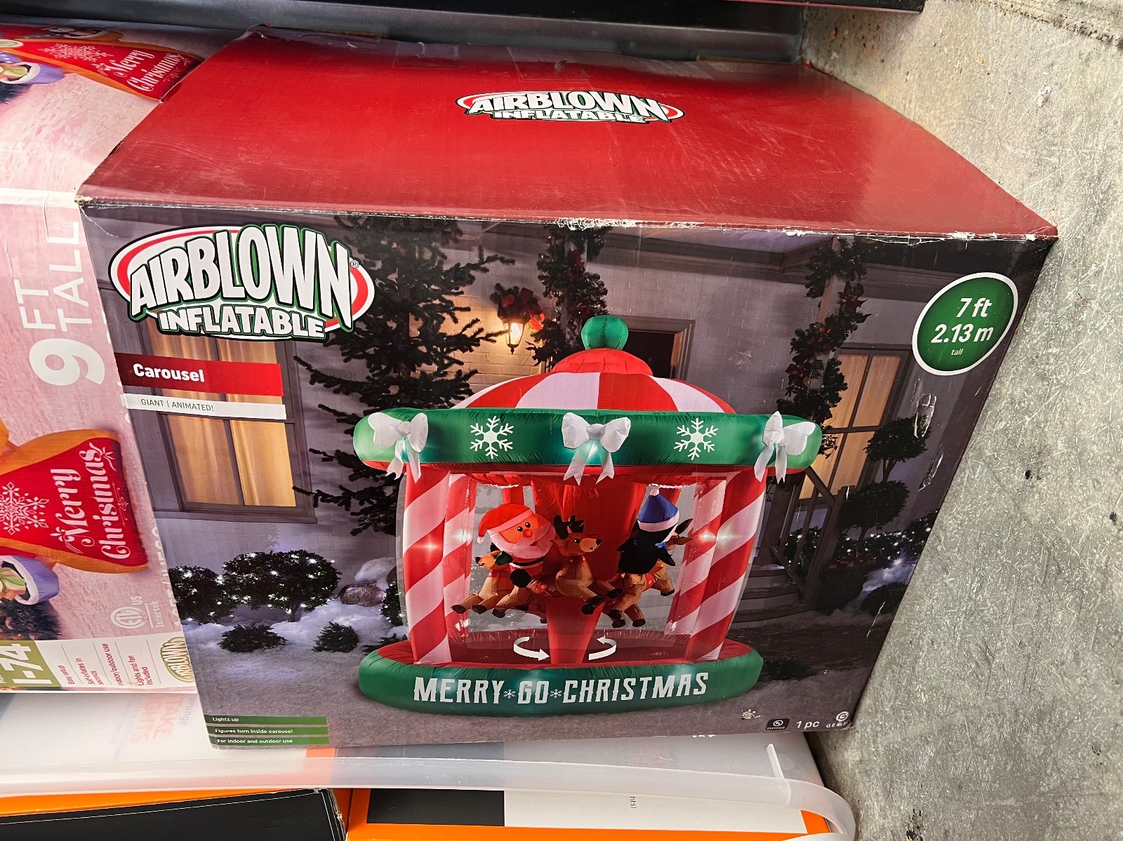 Gemmy 7ft Animated Carousel Christmas Airblown Inflatable | eBay