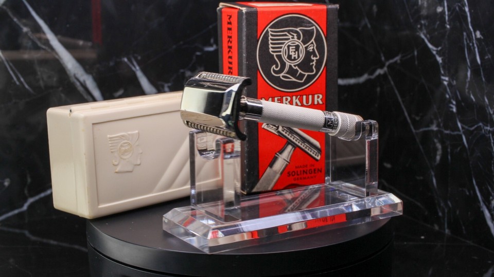 Merkur Slant Solingen double edge safety razor unused mailer box 640 38 ...
