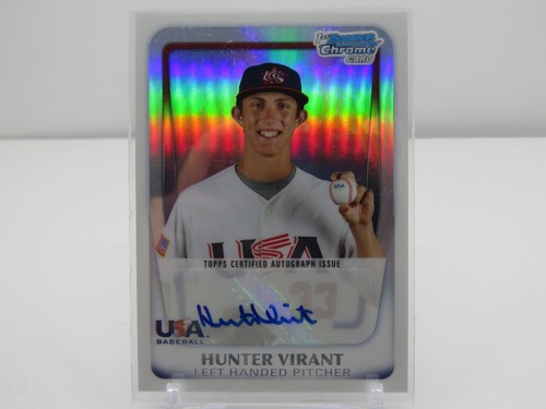 HUNTER VIRANT 2011 BOWMAN CHROME USA PROSPECT REFRACTOR AUTOGRAPH AUTO ...
