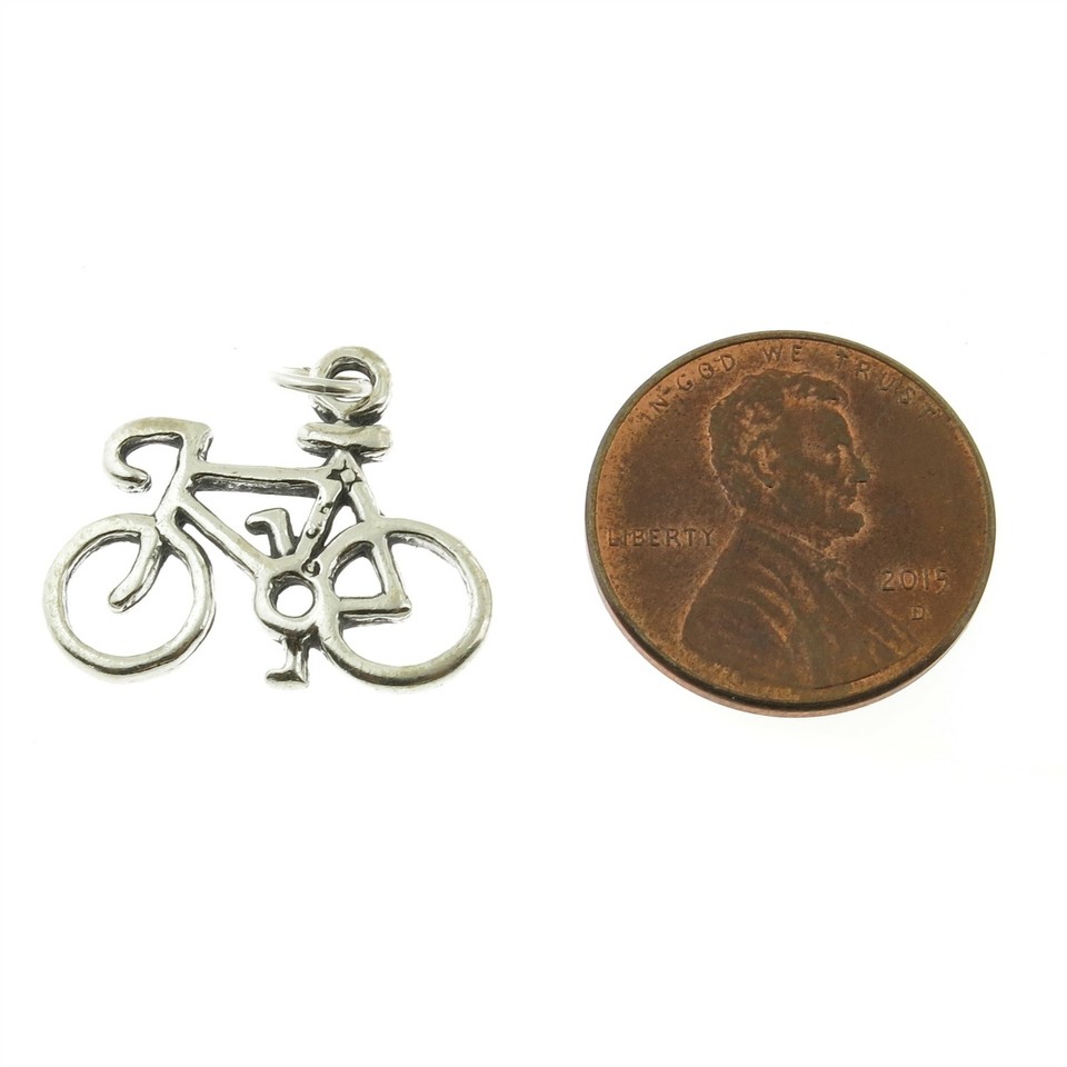 925 Sterling Silver 2D Bike Charm Made in USA | eBay