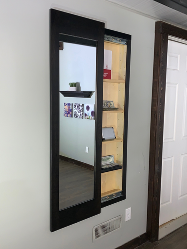 Mirror Safe, In-wall gun safe concealment cabinet rifle pistol storage ...