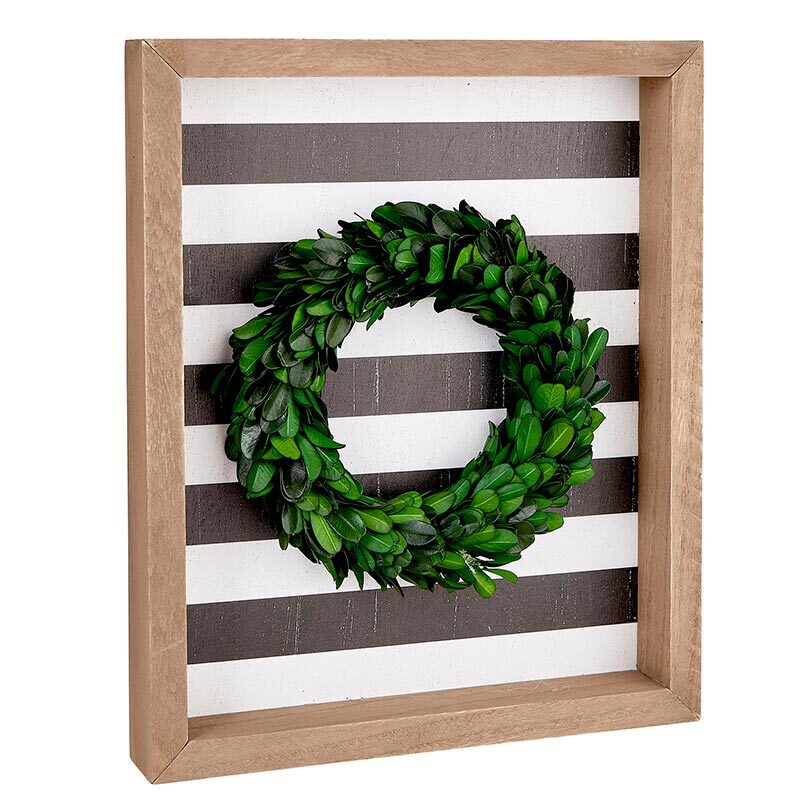 Boxwood Wreath Black Framed Wall Art Print, Inspirational Home Decor ...