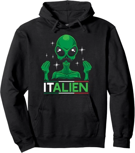 Italien Design Funny Alien Doing Italian Gesture Unisex -Hooded ...