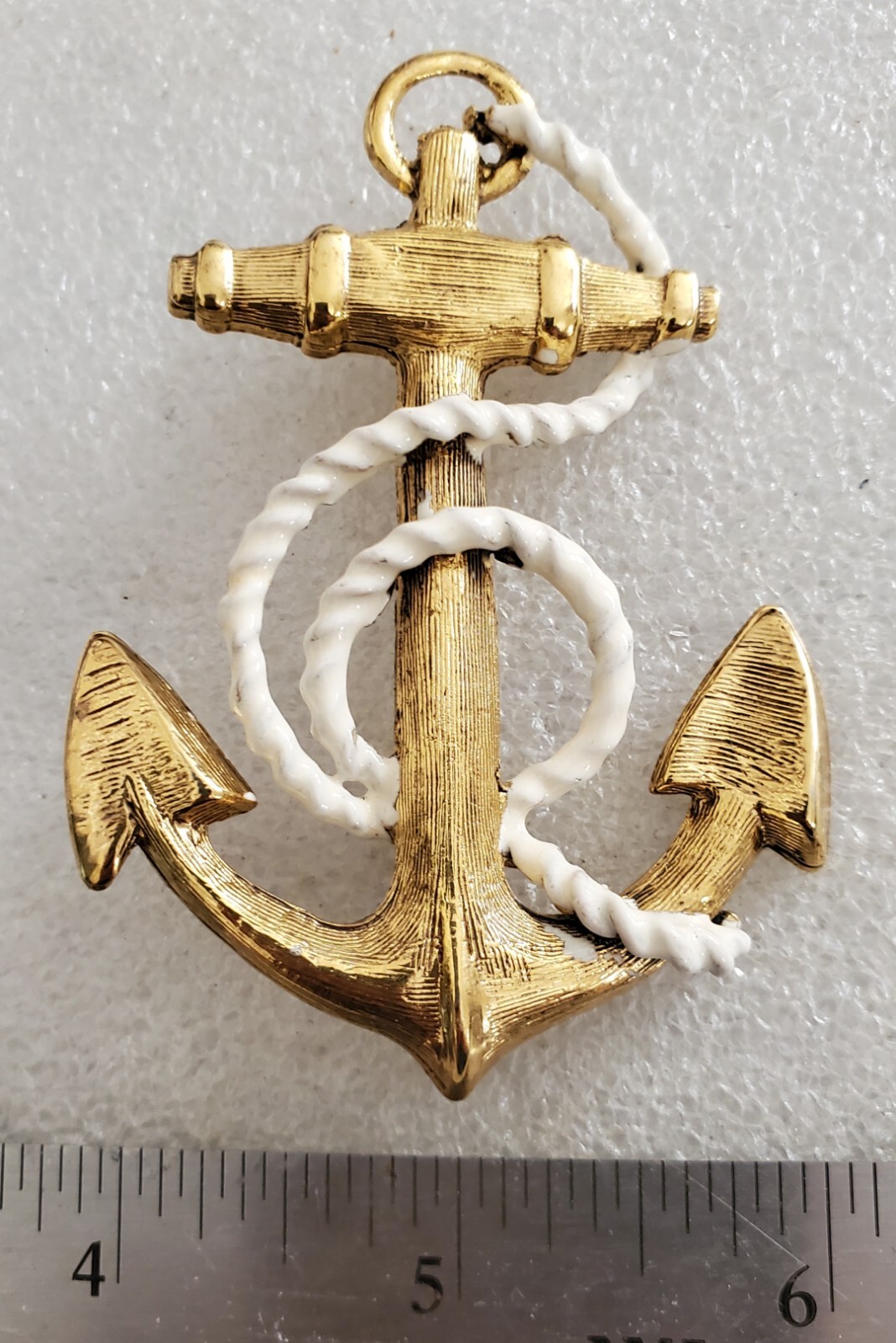 Vintage Rare Large Sailor Anchor Nautical Anamel Whi… - Gem